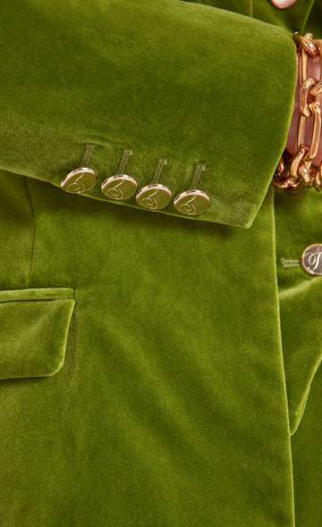 Clove Velvet Jacket - Chartreuse | Tailoring | Temperley London ...