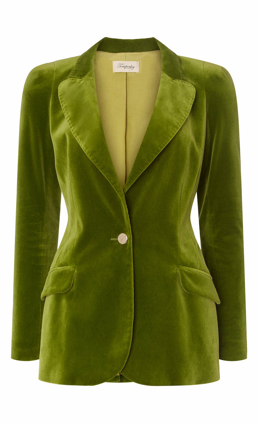 Clove Velvet Jacket - Chartreuse | Tailoring | Temperley London ...