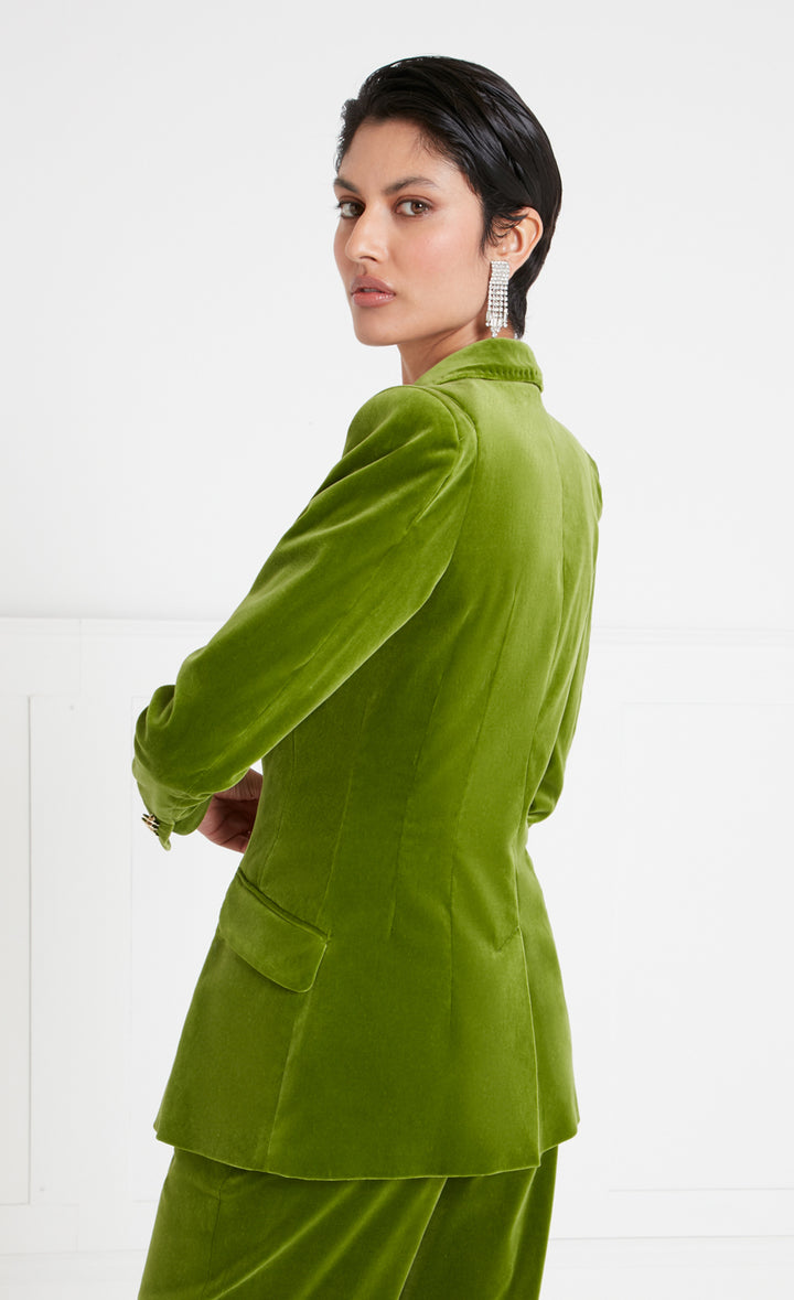 Clove Velvet Jacket - Chartreuse | Tailoring | Temperley London ...