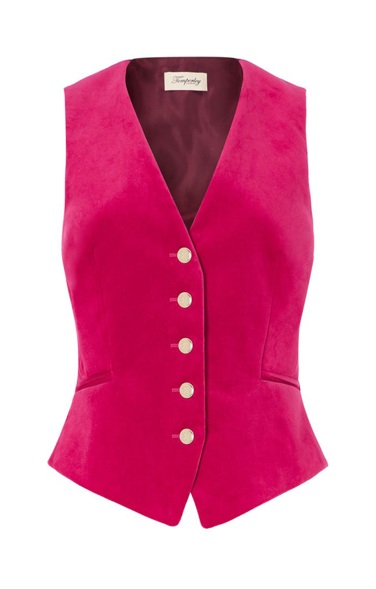 Clove Velvet Waistcoat - Hot Pink | Tailoring | Temperley London ...