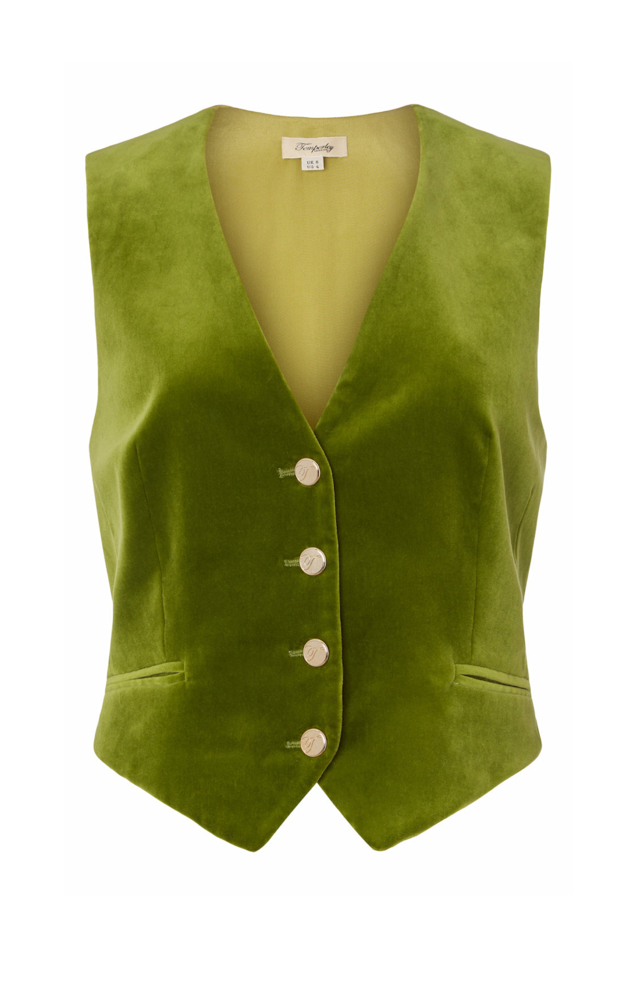 Clove Velvet Waistcoat - Chartreuse | Tailoring | Temperley London ...